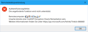 CredSSP-Fehler bei RDP-Verbindungen – Antary